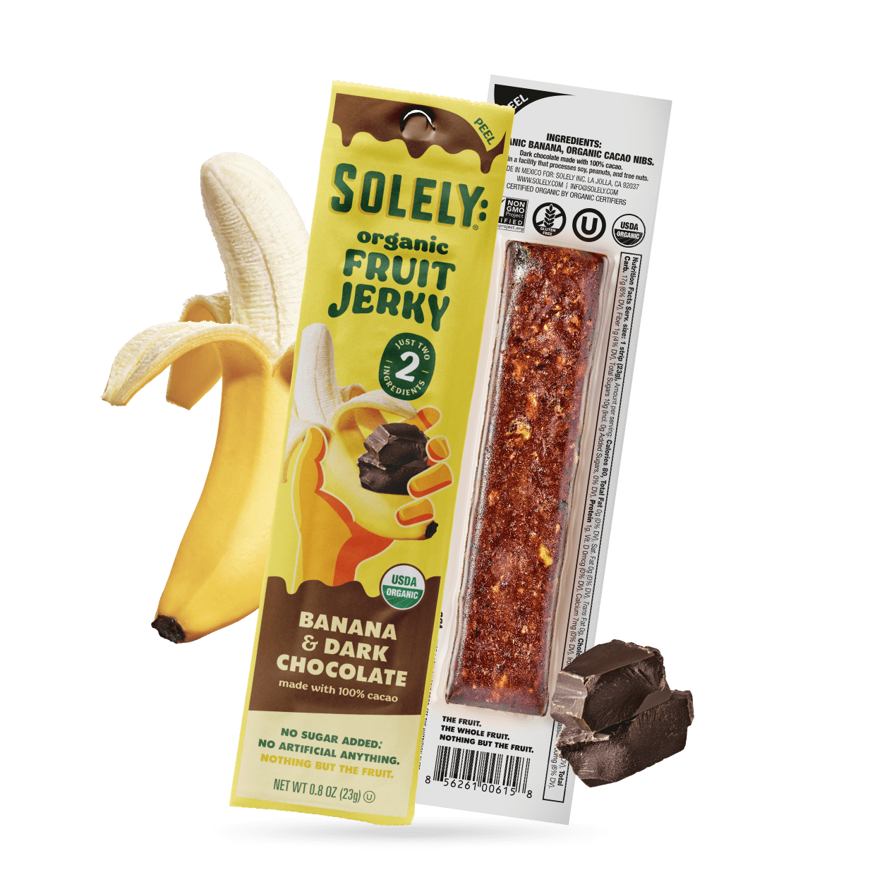 Organic Banana And Chocolate Fruit Jerky – Solely